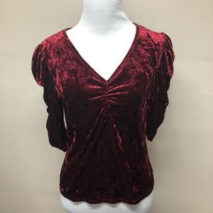 Mossimo Supply Co. | Tops | Mossimo Red Velvet Crop Top W Ruched ...